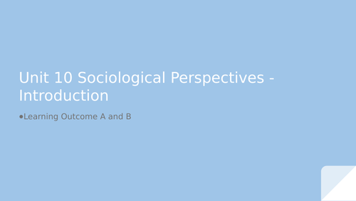 Unit 10 Sociological Perspectives Complete Resource Health and Social ...