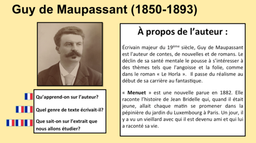 Literary Text- A Level French- Guy de Maupassant- Worksheet | Teaching ...