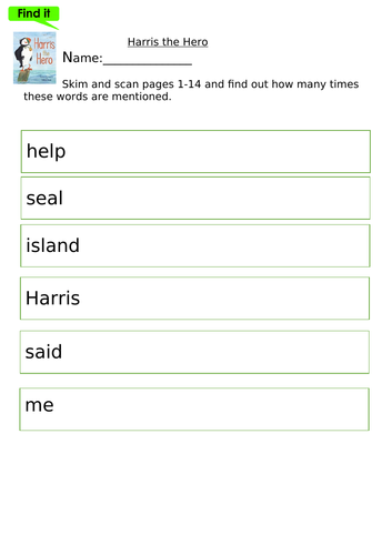 Harris the Hero Literacy Resources | Teaching Resources