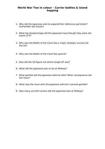 Carrier Battles and Island Hopping - Pacific theatre of the Second ...