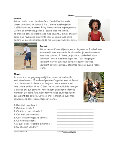 French Imperfect Tense Reading Bundle: Top 5 Readings at 35% off (L ...