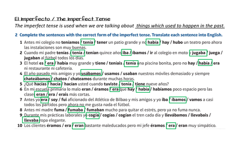 Revision of Spanish tenses | Teaching Resources