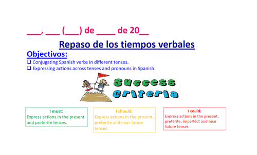 Revision of Spanish tenses | Teaching Resources