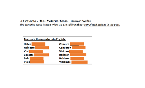 Revision of Spanish tenses | Teaching Resources