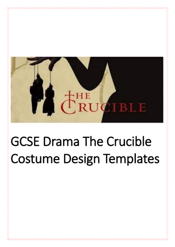 GCSE Drama The Crucible Costume Design Templates | Teaching Resources