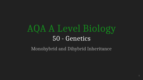 AQA A Level Biology Presentations Chapter 7 - Genetics, Evolution and ...