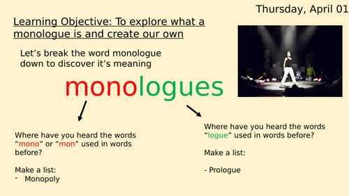 Monologues | Teaching Resources