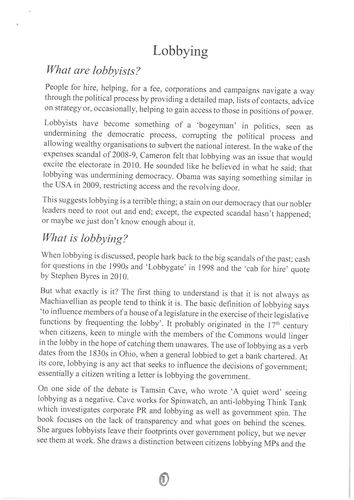 UK Politics Bundle Edexcel Democracy | Teaching Resources