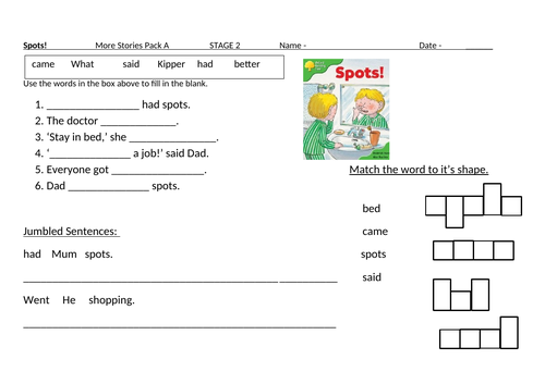 ORT LEVEL 2 Worksheets to support reading books | Teaching Resources
