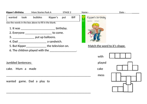 ORT LEVEL 2 Worksheets to support reading books | Teaching Resources