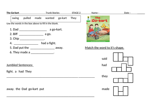 ORT LEVEL 2 Worksheets to support reading books | Teaching Resources