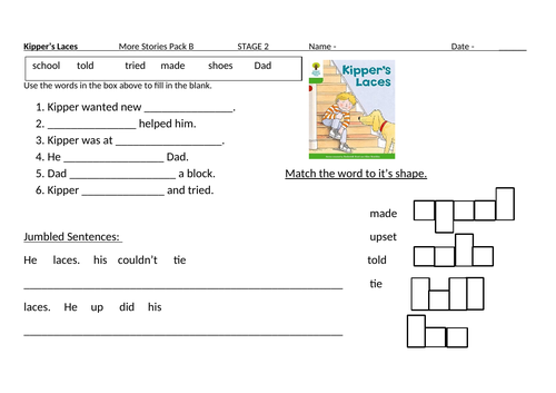 ORT LEVEL 2 Worksheets to support reading books | Teaching Resources