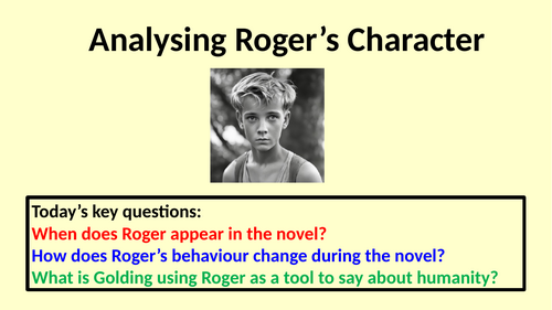 Roger Lord of the Flies for grades 7-9 | Teaching Resources