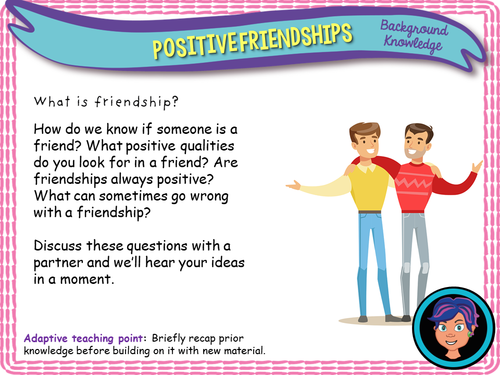 Positive Friendships PSHE Lesson | Teaching Resources