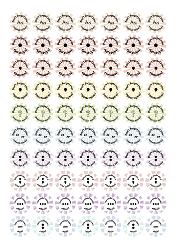 Printable Punctuation Feedback Stickers | Marking | Literacy | Sweetie ...