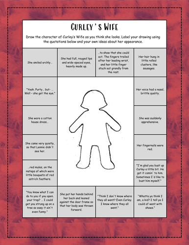 Of Mice and Men | Curley's Wife Character Sketch | GCSE Study ...
