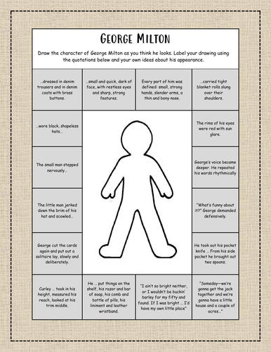 Of Mice and Men | George Milton Character Sketch | GCSE Study ...