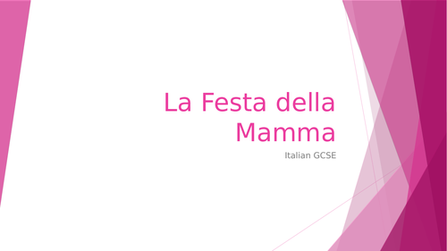 Italian GCSE Mother's Day | Teaching Resources