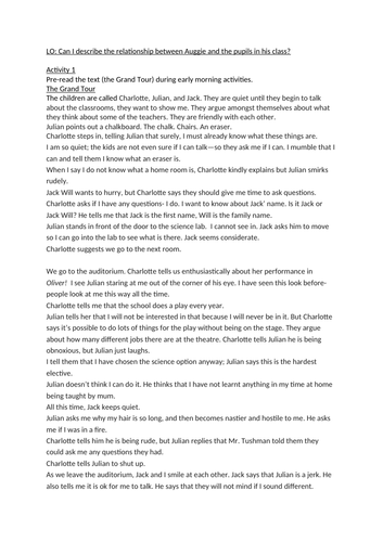 Wonder: How other charcters view Auggie. | Teaching Resources