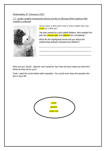 Edward Tulane Complete Guided Reading Pack 1 - 4 weeks - Year 3 ...