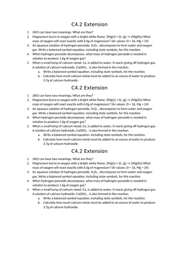 AQA GCSE Chemistry (9-1) - C4.2 Equations and calculations FULL LESSON ...