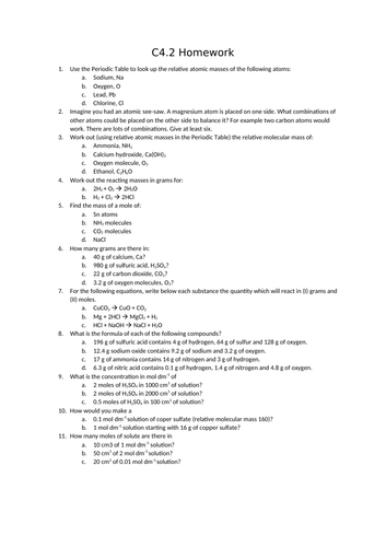 AQA GCSE Chemistry (9-1) - C4.2 Equations and calculations FULL LESSON ...