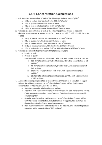 AQA GCSE Chemistry (9-1) - C4.6 Expressions concentrations FULL LESSON ...