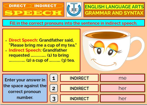 DIRECT AND INDIRECT SPEECH: 69 BOOM CARDS | Teaching Resources