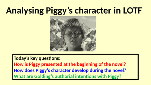 Piggy Lord of the Flies | Teaching Resources