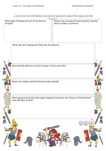 The Legacy of the Romans | Distance Learning | Audio & Comprehension ...