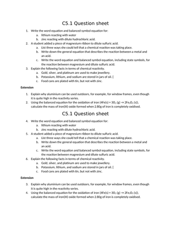 AQA GCSE Chemistry (9-1) - C5.1 The reactivity series FULL LESSON ...