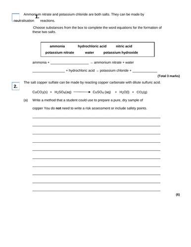 AQA GCSE Chemistry (9-1) - C5.6 Making more salts FULL LESSON ...