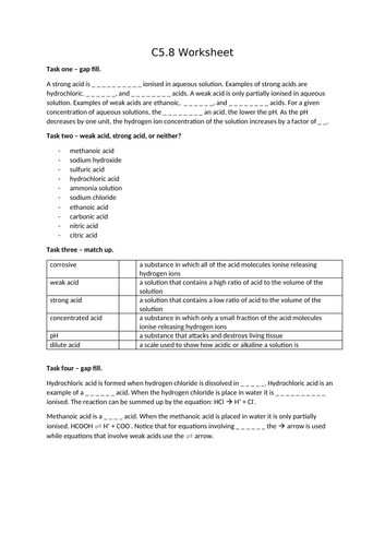 AQA GCSE Chemistry (9-1) - C5.8 Strong and weak acids FULL LESSON ...