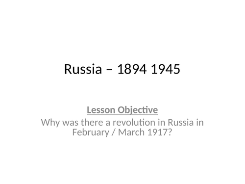 GCSE Russian Revolution February/March 1917 | Teaching Resources