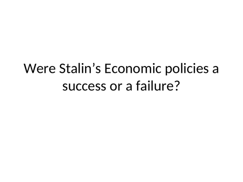 GCSE Russia The Five Year Plans | Teaching Resources