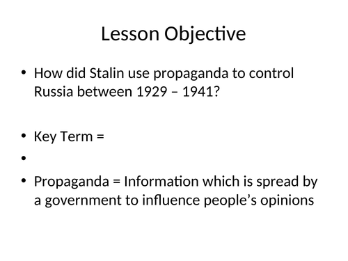 GCSE Stalin and the Cult of Personality | Teaching Resources