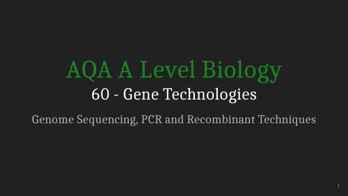 AQA A Level Biology Presentations Chapter 8 - The Control of Gene ...