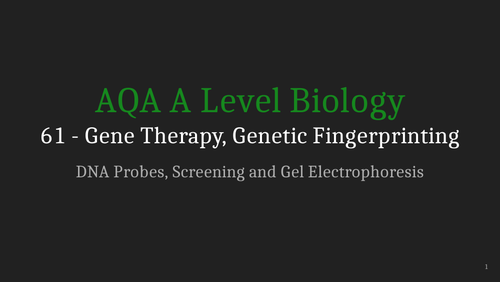 AQA A Level Biology Presentations Chapter 8 - The Control of Gene ...