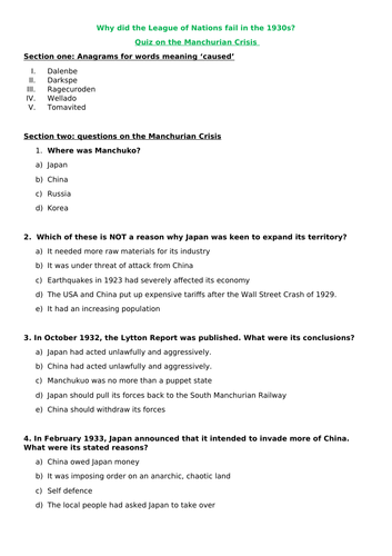 QUIZZES for IGCSE core content option B | Teaching Resources