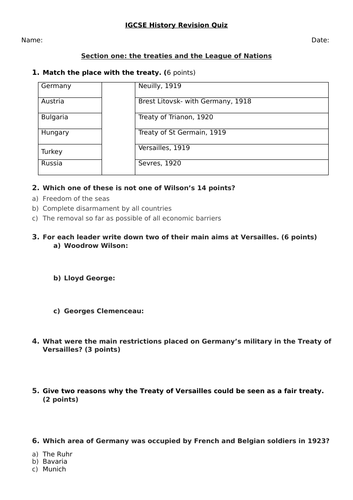 QUIZZES for IGCSE core content option B | Teaching Resources