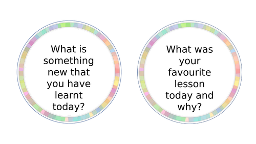 End of the Day Questions | Teaching Resources