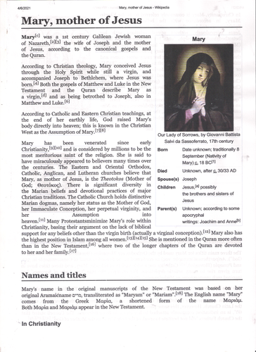 Mary, mother of Jesus | Teaching Resources