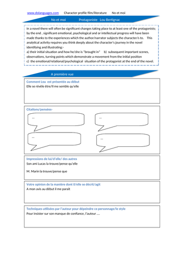 No et moi-comprehensive resources | Teaching Resources