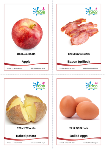 Healthy Eating - Energy Cards | Teaching Resources