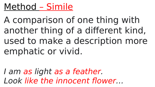 Writers' Methods - Definitions and Examples from Literary Texts Display ...