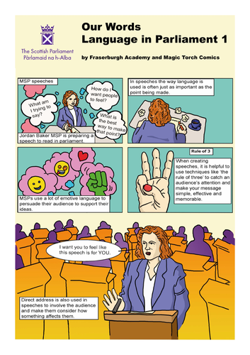 Educational comic - Our Words: Language in Parliament | Teaching Resources