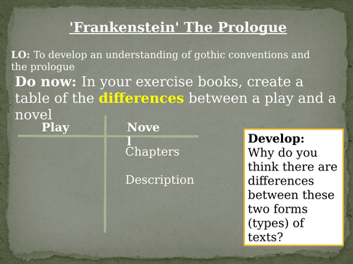 Frankenstein play version SOL Year 7 | Teaching Resources