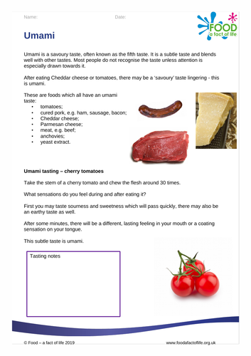 Sensory Work With Food - Umami PowerPoint | Teaching Resources