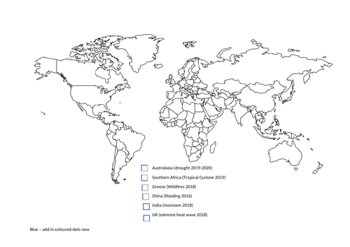 Natural disasters map work | Teaching Resources