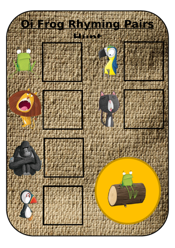 Oi frog rhyming pairs hunt | Teaching Resources